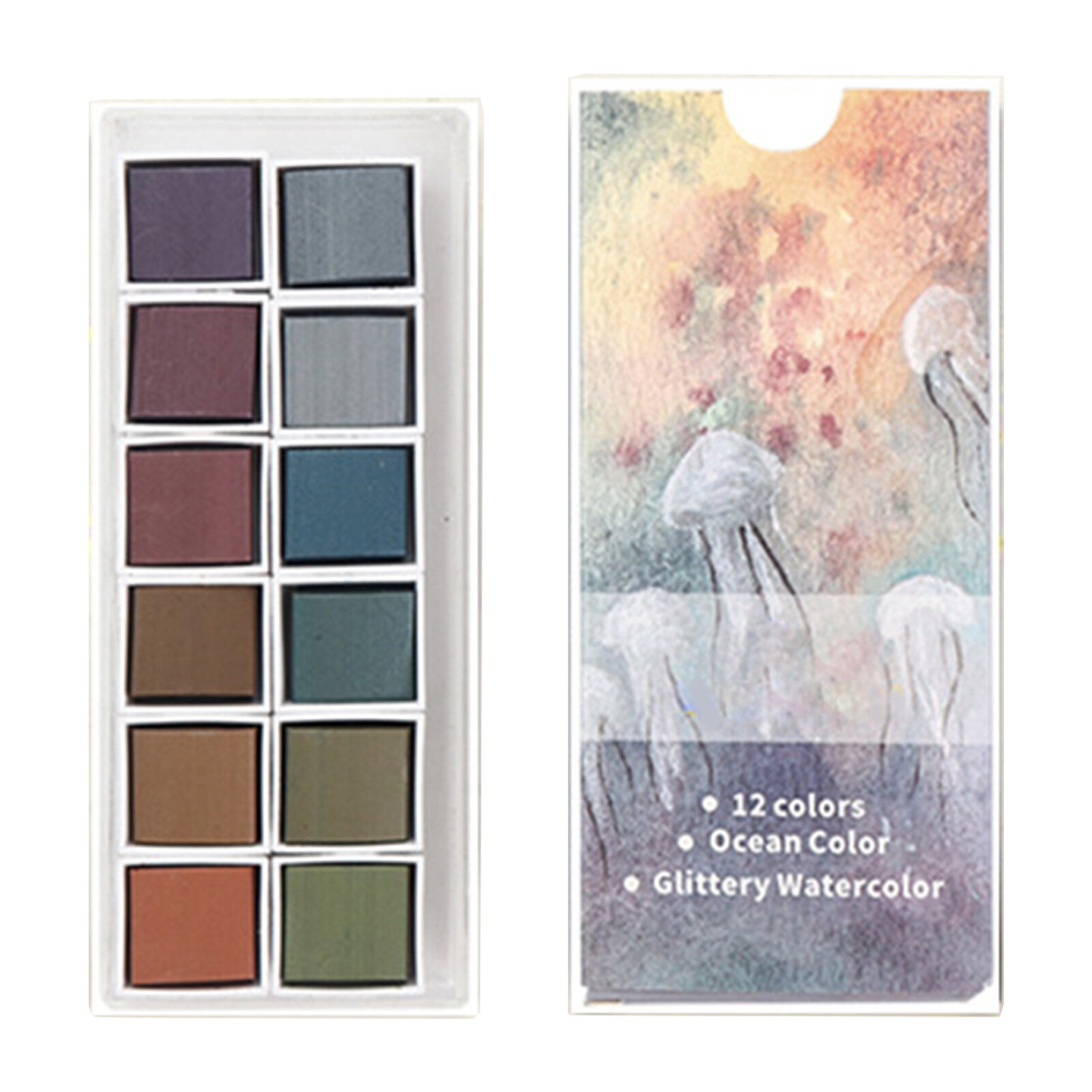 12 Цветов Блестящие Акварельные Краски Набор Перламутровых Цветов Начинающий Художественный Набор для Детей Художники Пейтинг DIY Ремесла Дизайн Ногтей