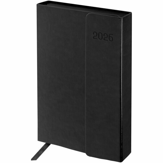 Ежедневник датированный Galant 2026 А5 148х218 мм, "Magnetic", под кожу, клапан, черный, 117483