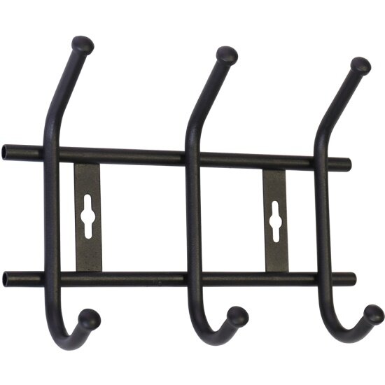 Вешалка настенная Nika ВНТ3М, 3 крючка, матовый черный (ВНТ3М/Ч)
