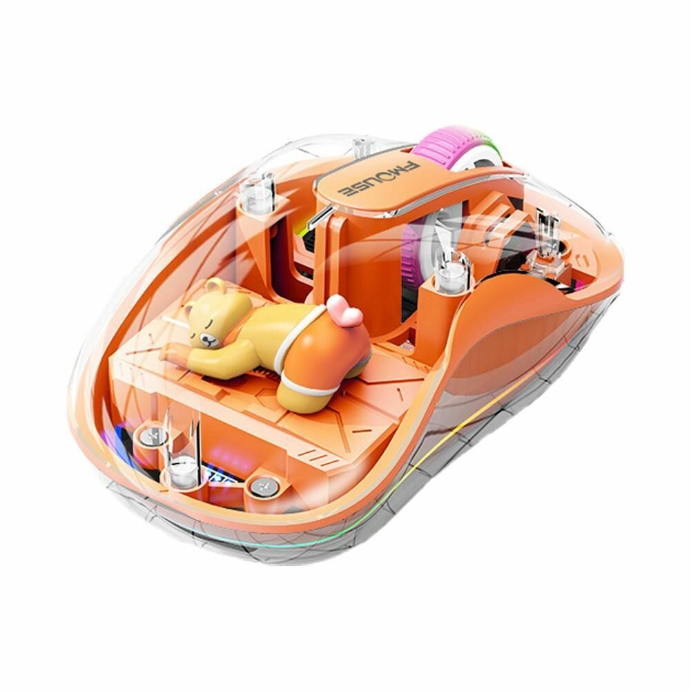 Прозрачная встроенная беспроводная Bluetooth-мышь для куклы