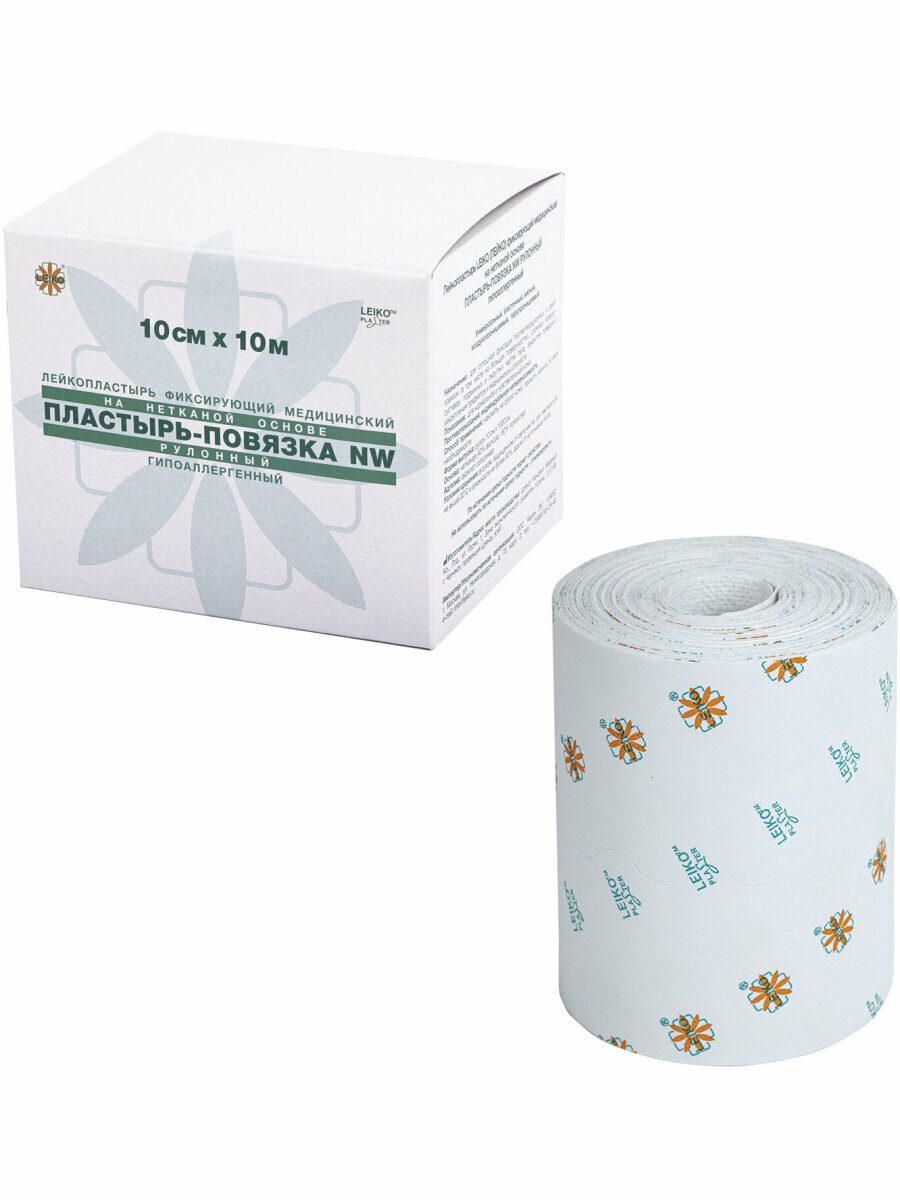 Пластырь-повязка рулонная LEIKO 10х1000 см нетканая основа ш/к 41162, 630270