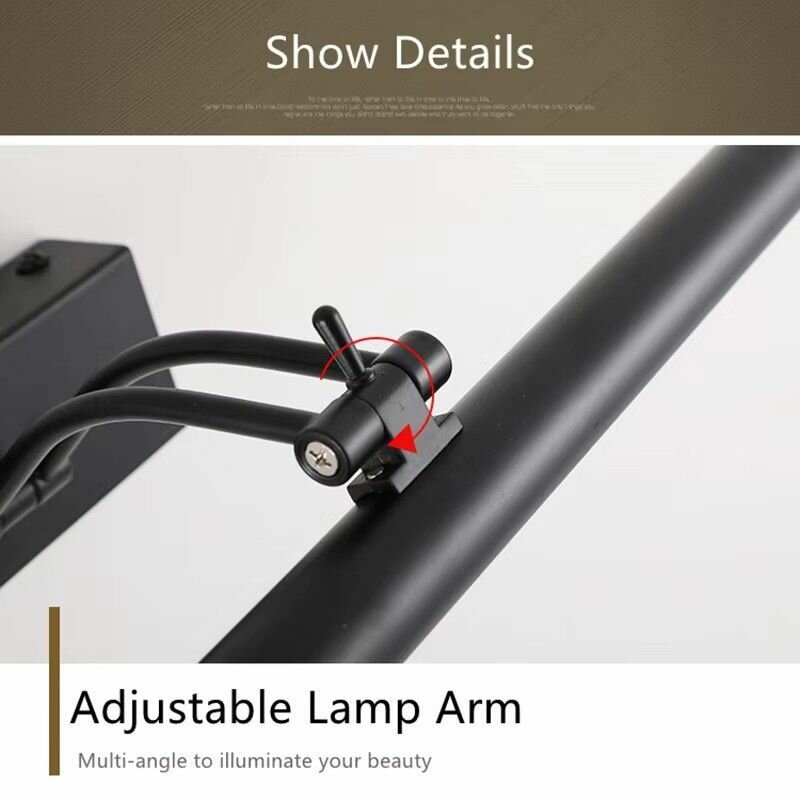 430 мм/550 мм, легкий и роскошный, простой, персонализированный, сенсорный выключатель, регулируемая зеркальная лампа, светодиодный настенный светильник, современная ванная комната