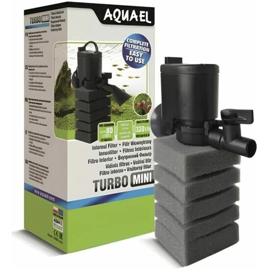 Внутренний фильтр Aquael TURBO MINI для аквариума до 80 л 320 л/ч, 4,4 Вт