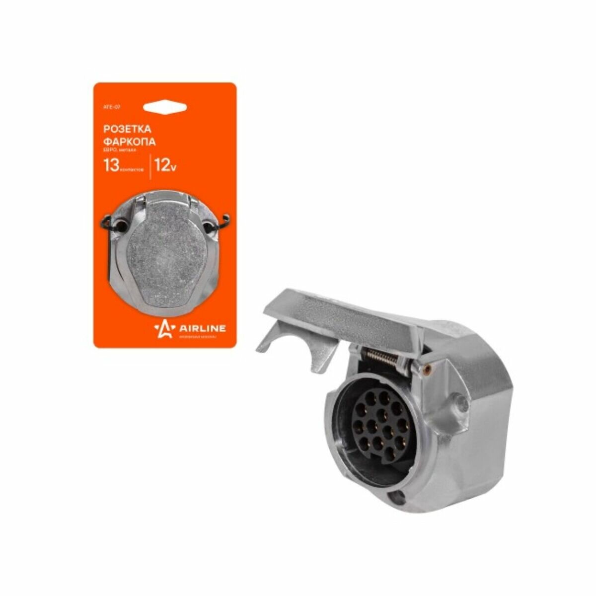 Розетка Фаркопа 13 Контактов Евро Металл (Ate-07)(Airline Ate-07)