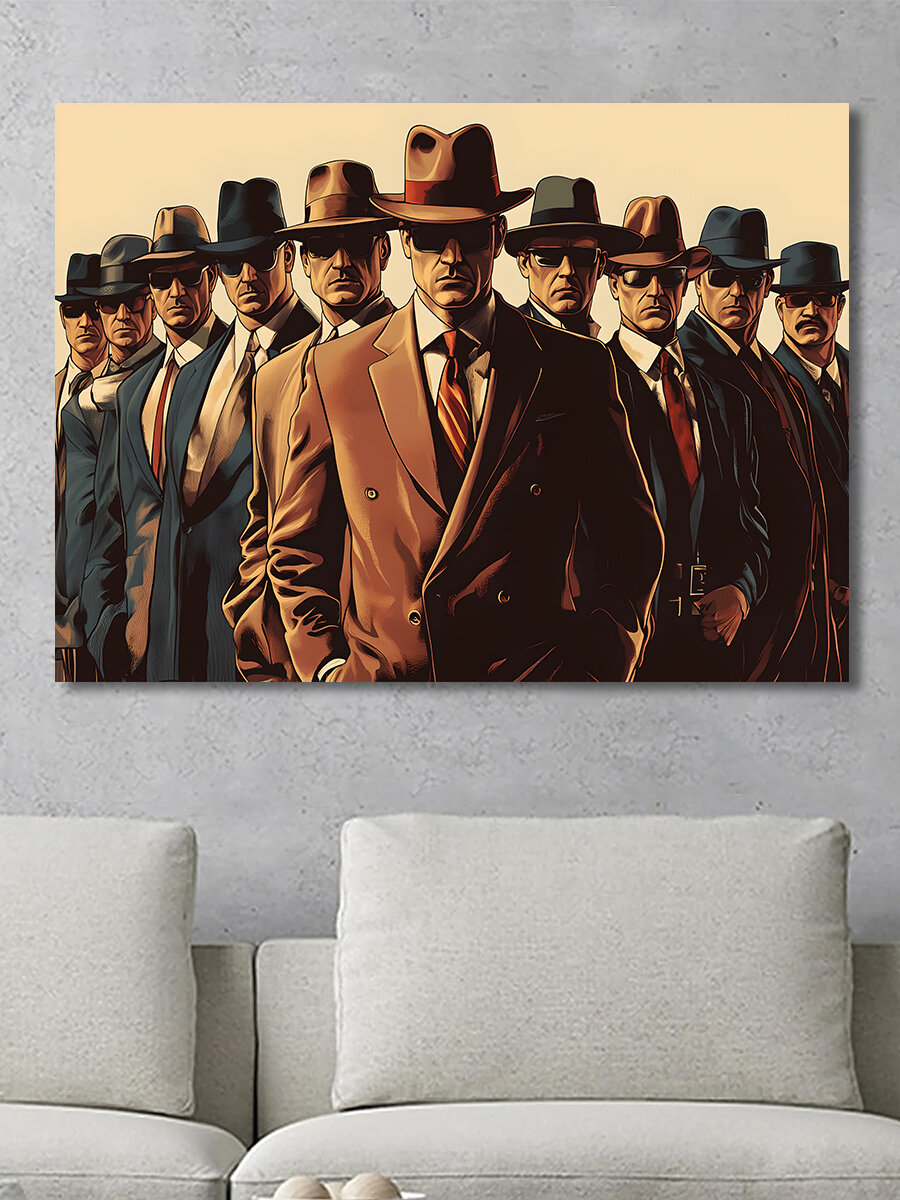 Картина интерьерная - "Гангстеры, мафия", 60х80 см.