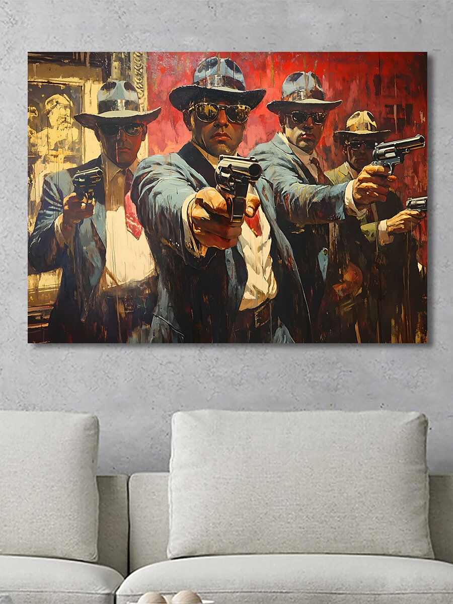 Картина на стену для интерьера - "Гангстеры, мафия", 30х40 см.