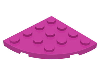 Plate, Round Corner 4 x 4, 30565 Dark Pink U