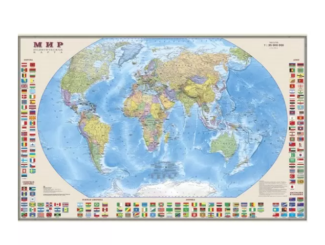 _Карта Мира д/детей[нов. границы] (настен, ламинир, без реек, в тубусе) (116*79) (Ди Эм Би) [738]