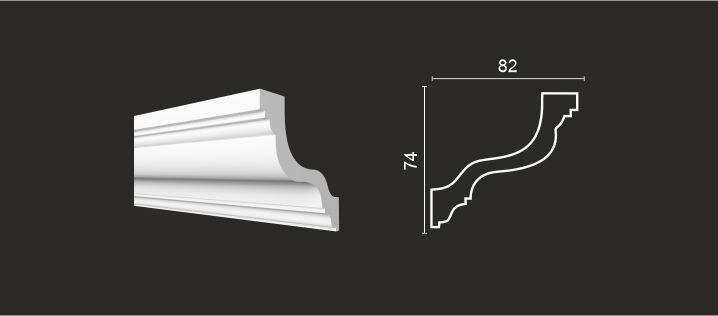 Карниз Decor-Dizayn DD30 Белая Лепнина Д2000хВ78хТ85 / Декор Дизайн.