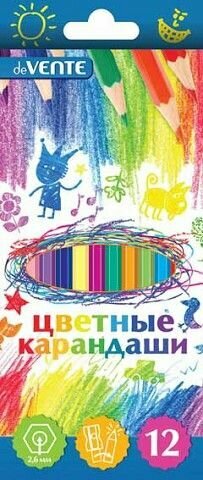Карандаши цветные deVENTE 12 цветов "Cosmo" шестигранные, в коробке (5022303)