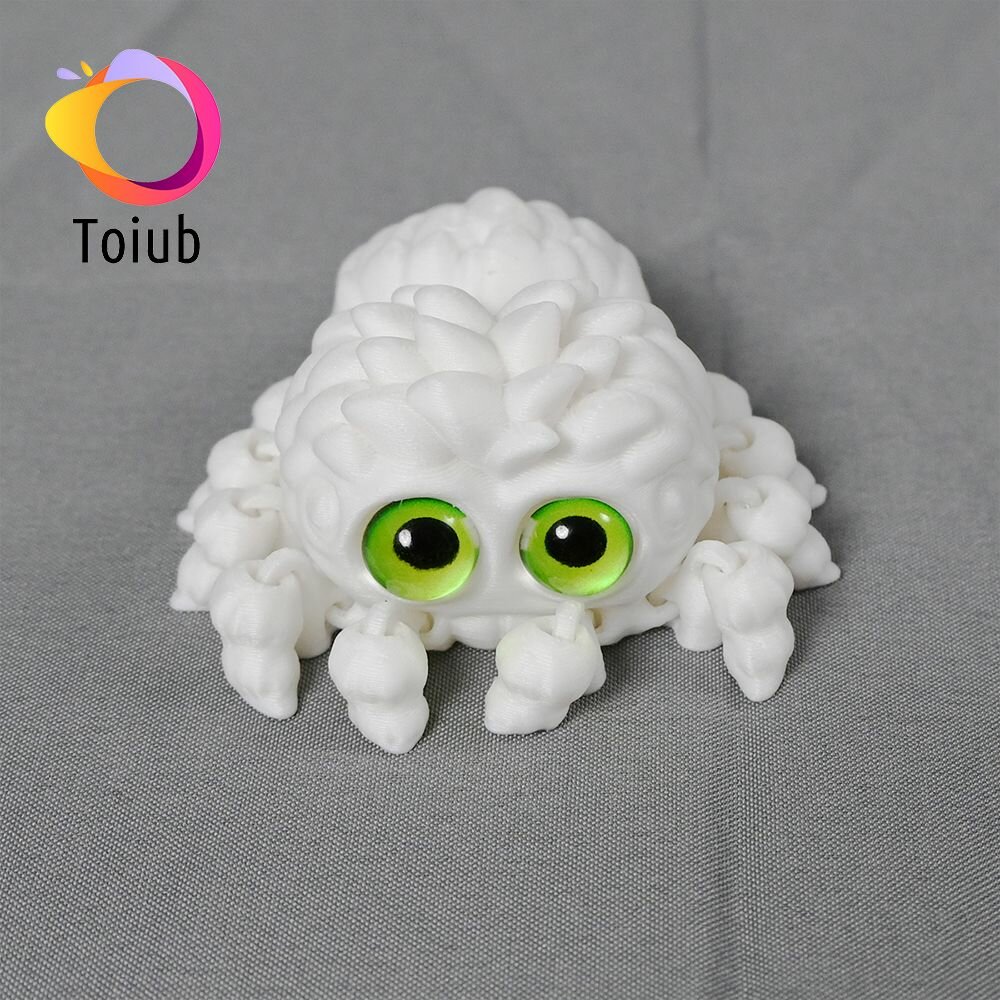 Украшения-пауки с 3D-принтом и большими глазами, белые, 1 шт