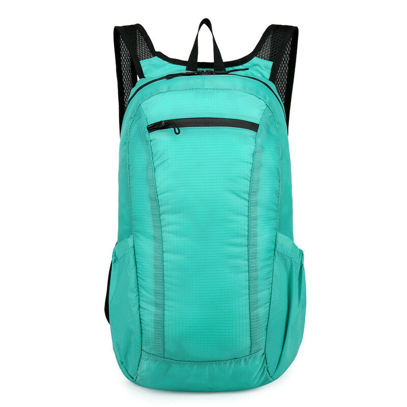 Oxford fabric lightweight backpack foldable outdoor bag for urban travel and hiking essentials, green