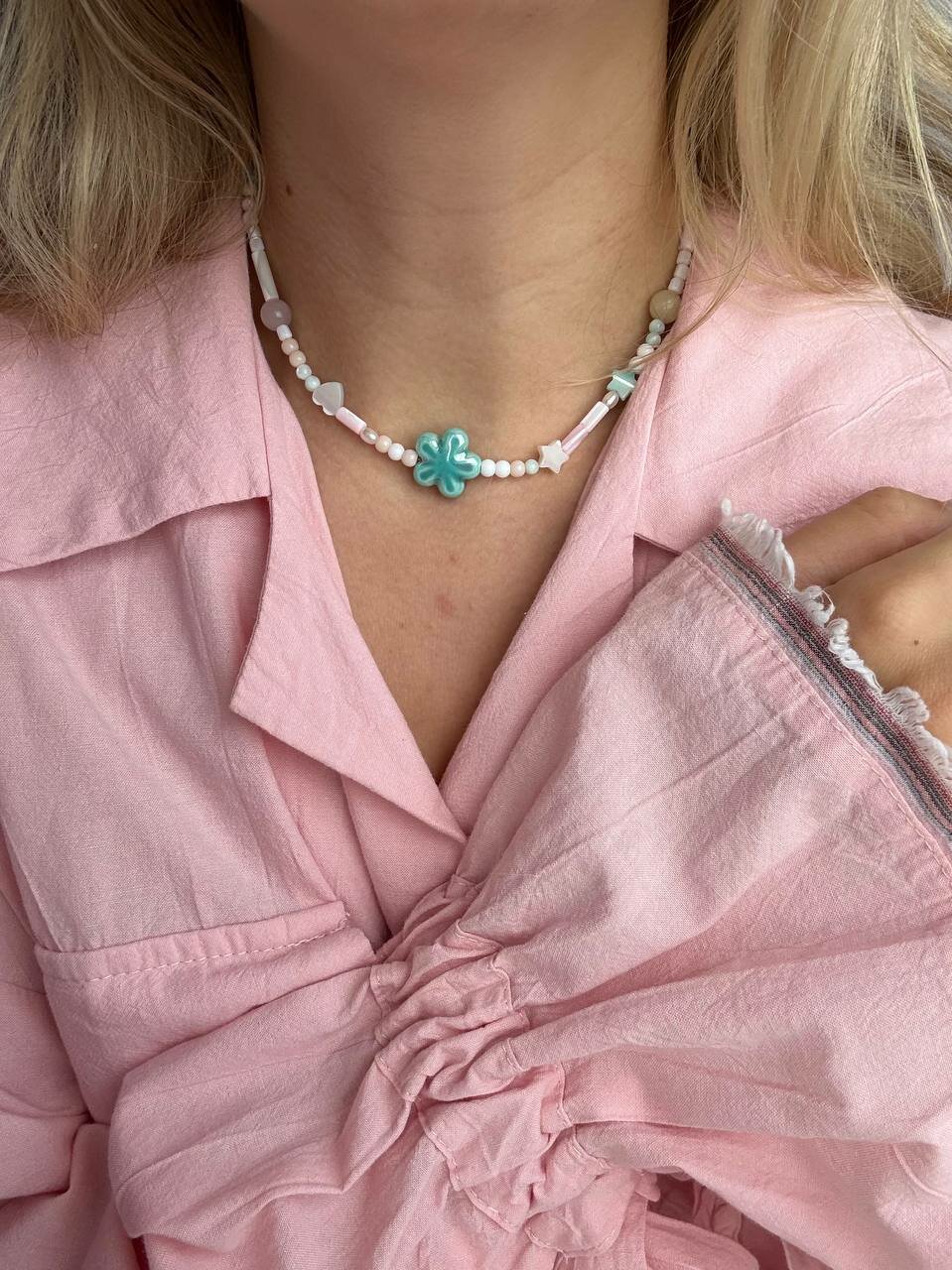 Колье, перламутр, керамика