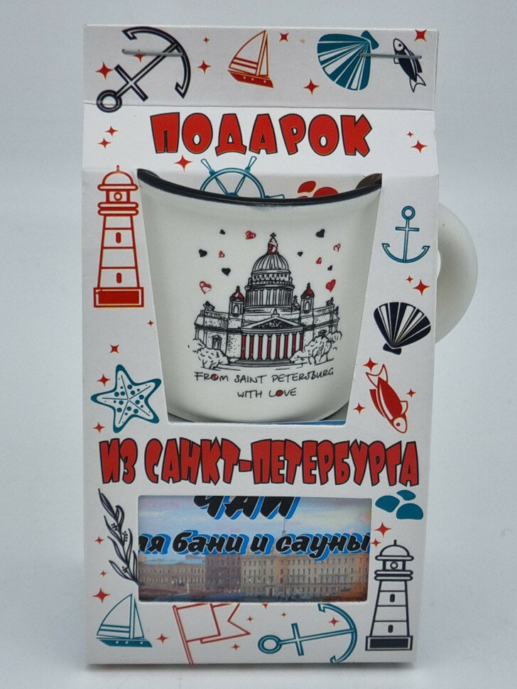 Краснополянский чай "для сауны и бани" 40гр + кружка мини Санкт-Петербург