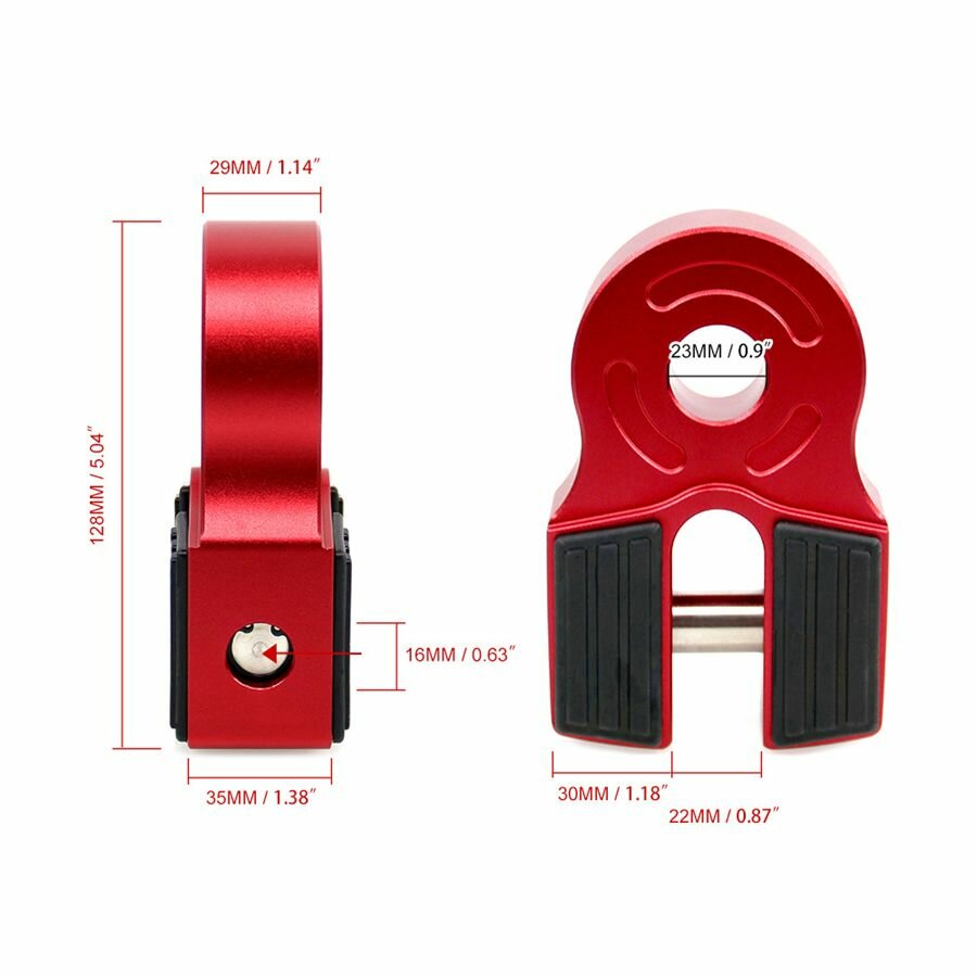 Крепление лебедки с плоским звеном из алюминия для тягача, лебедки ATV UTV, тросы лебедки, крюк лебедки красный 6042