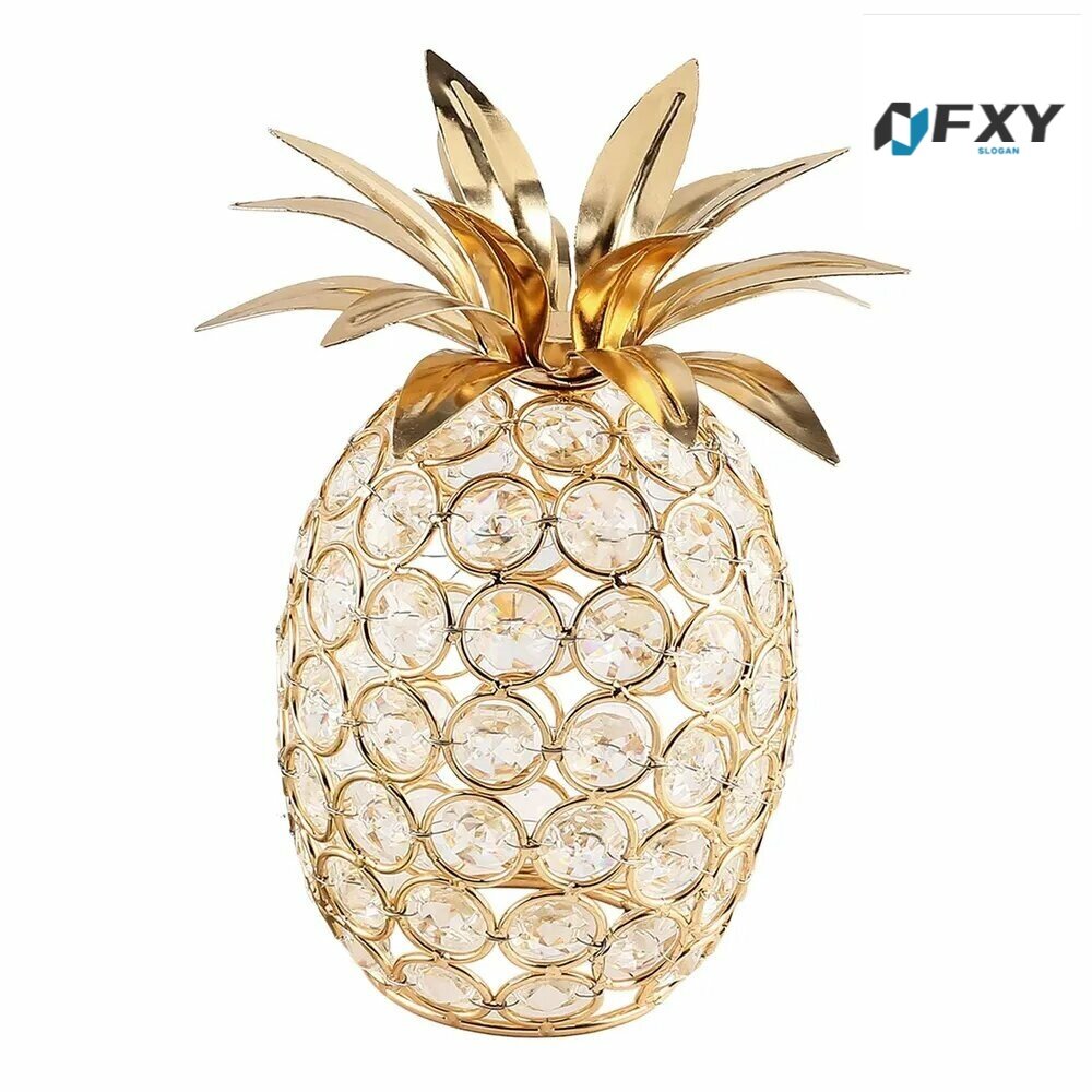 Фигурки "Хрустальные фрукты", металл, хрусталь, золото, 14х14х21см