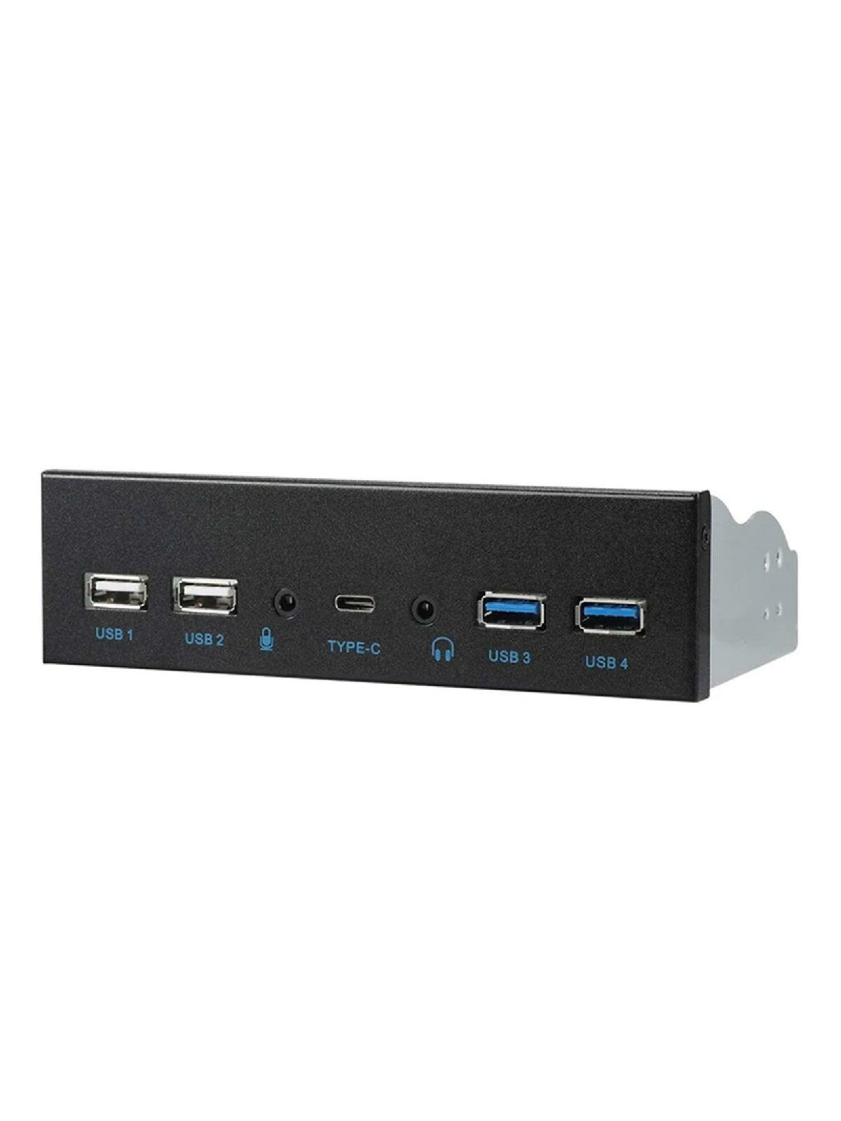 USB3.0 Front Panel for PC USB 3.1 TypeC + 2x USB3.0 + 2x USB2.0 Hub + 3.5mm + Earphone for 5.25" ROM Drive Bay