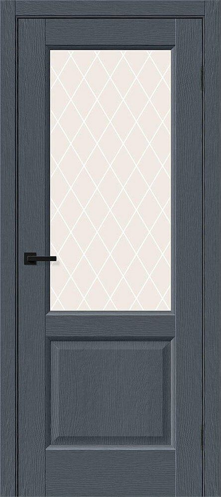 BRAVO Межкомнатная дверь 200*80, Неоклассик-33, Stormy Wood / White Сrystal , Эко Шпон 200*80 Stormy Wood