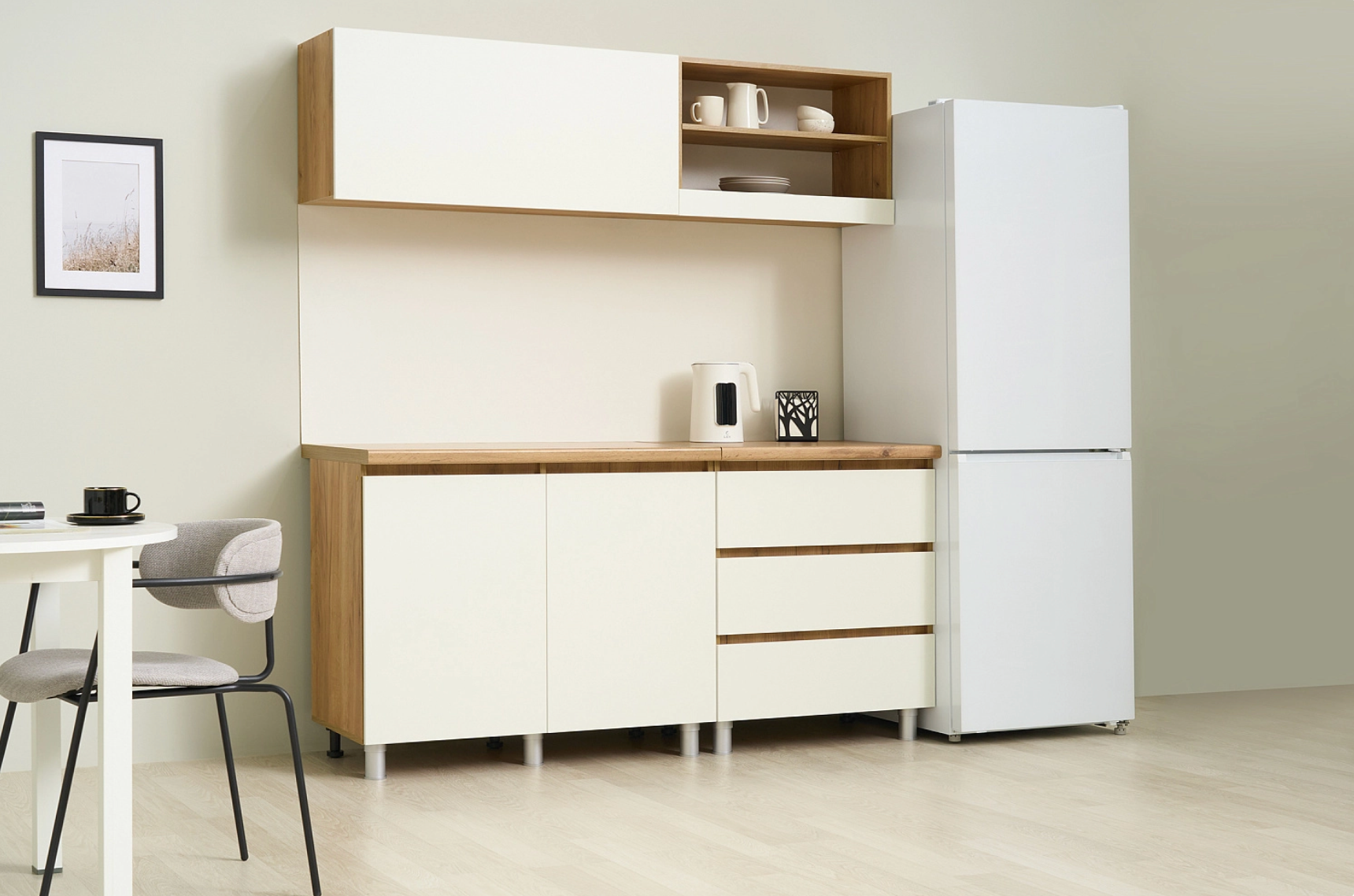 Кухня Хелен 1,7м цвет: дуб крафт золото/белый — готовое решение