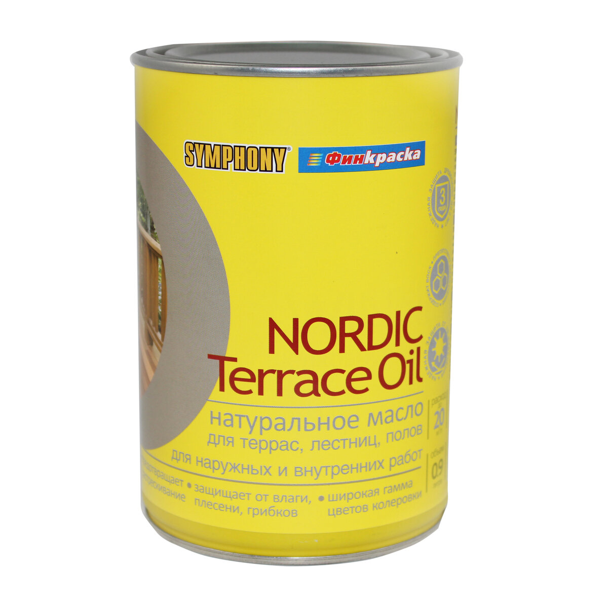 Масло SYMPHONY NORDIC Terrace Oil по деревянным поверхностям 0,9л