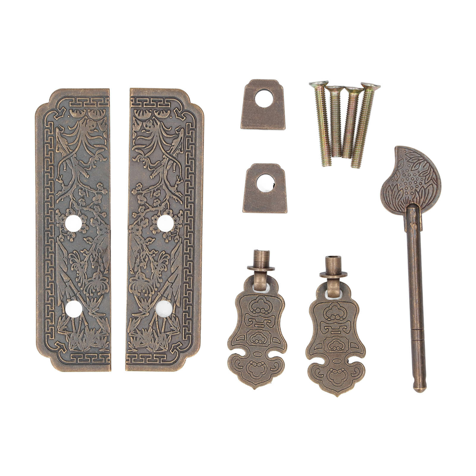 Антикварная ручка в винтажном стиле, устойчивая к коррозии, изысканная, красивая, из латуни, для дверцы шкафа или ящика.