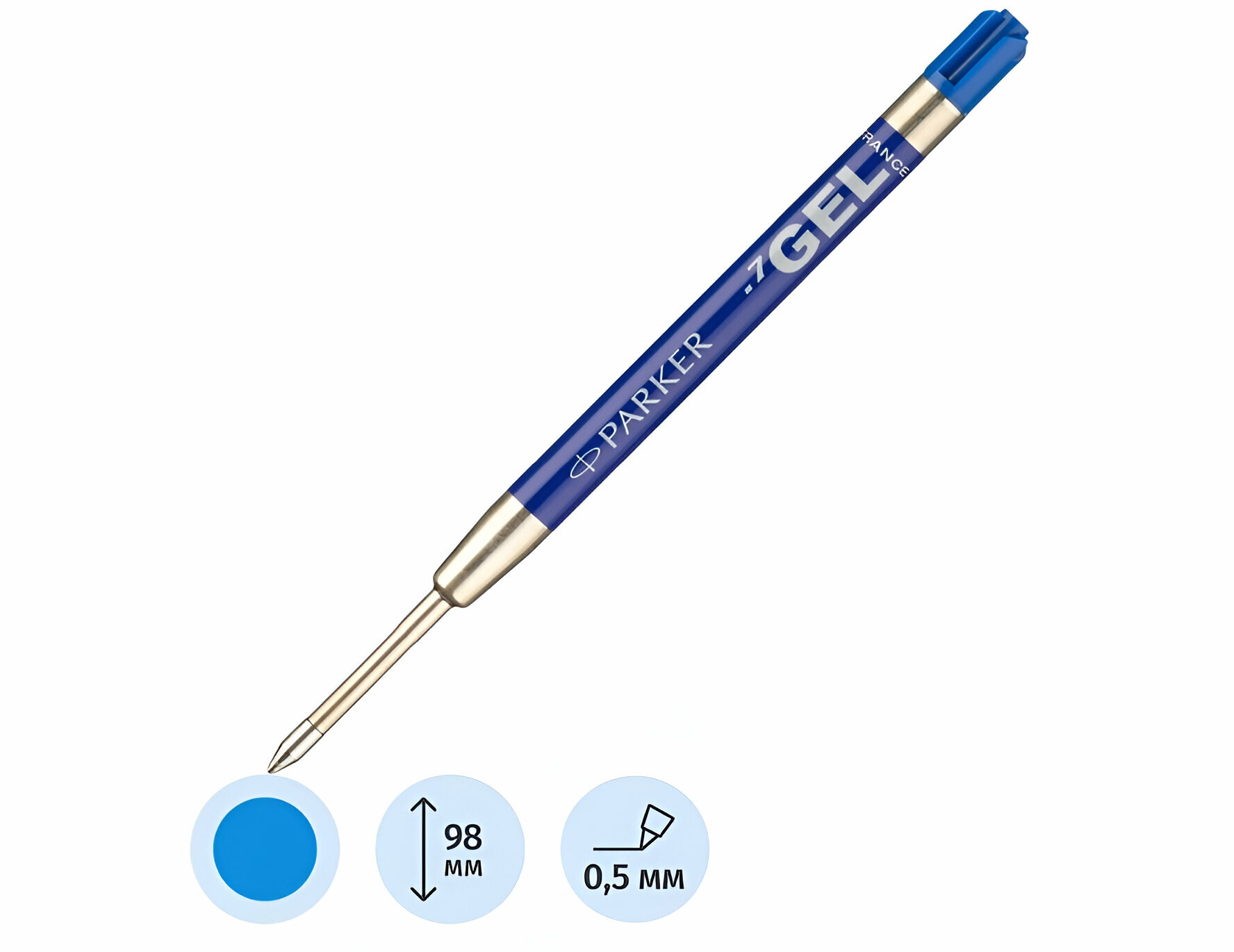 Гелевый стержень Parker Quink, синий, для всех ручек Parker, 0.5мм