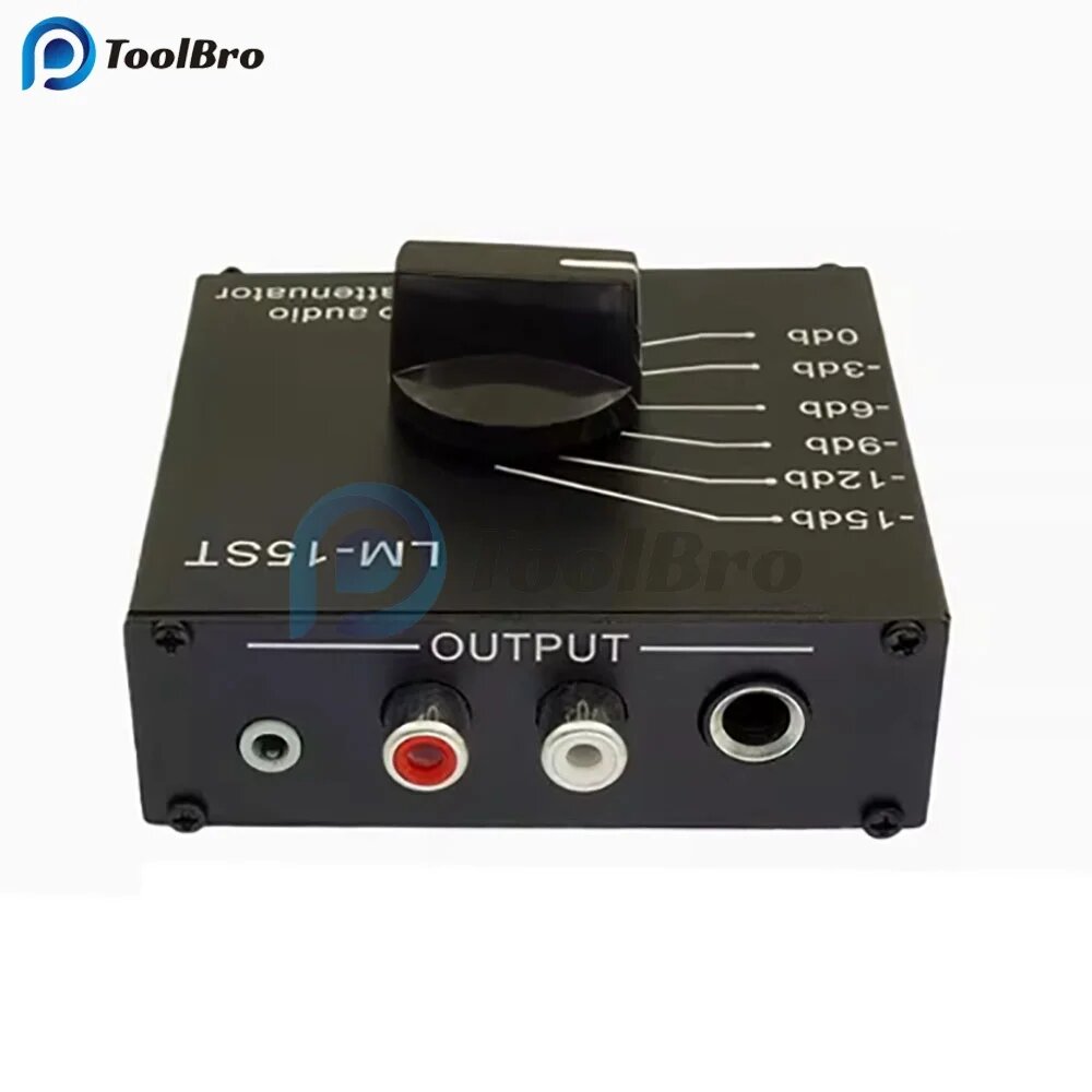 Пассивный стерео аудиоаттенюатор 0дБ -3дБ -6дБ -9дБ -12дБ -15дБ 3.5мм 6.5мм RCA: преобразование высокого уровня в низкий для усилителя и колонок — фото 1