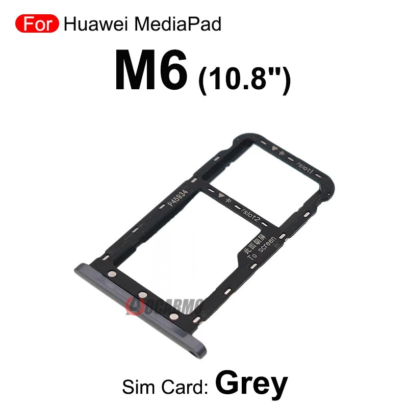 Золотисто-серый боковой ключ для Huawei MediaPad M6 10,8 дюйма, запасные части для лотка для SIM-карты sim card--Grey