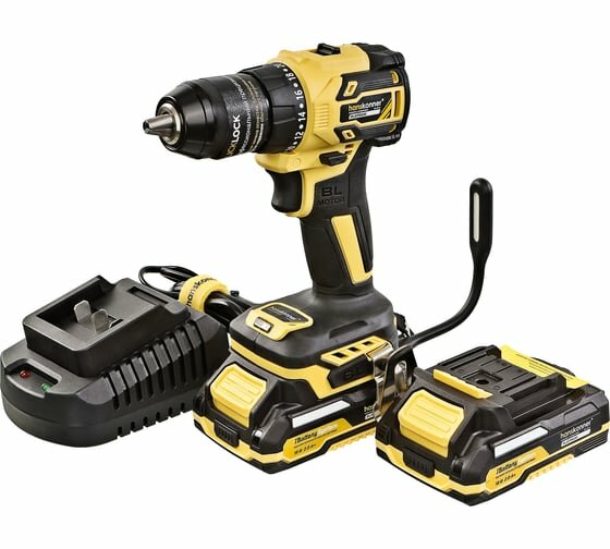Дрель-шуруповерт аккумуляторная CDL-18-02BM, Li-Ion, 18 В, 2 акк, Denzel, арт. 26116