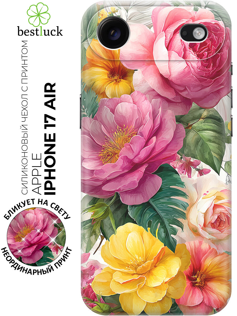 Силиконовый чехол на Apple iPhone 17 Air с принтом "Экзотический букет"