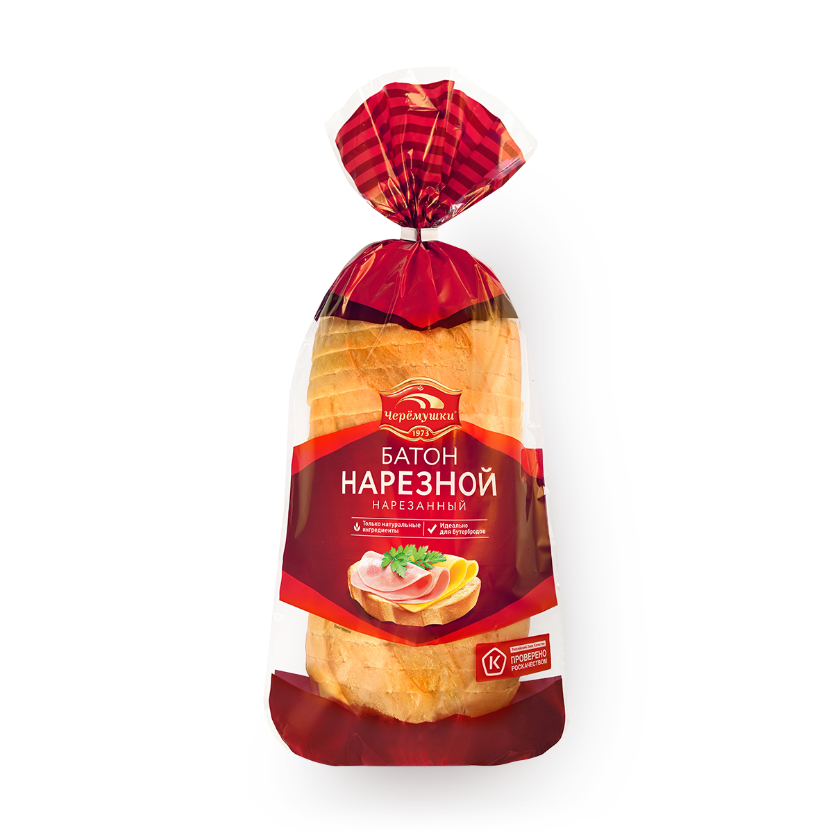 Батон Черемушки "Нарезной", в нарезке, пшеничный, традиционная рецептура, 400 г