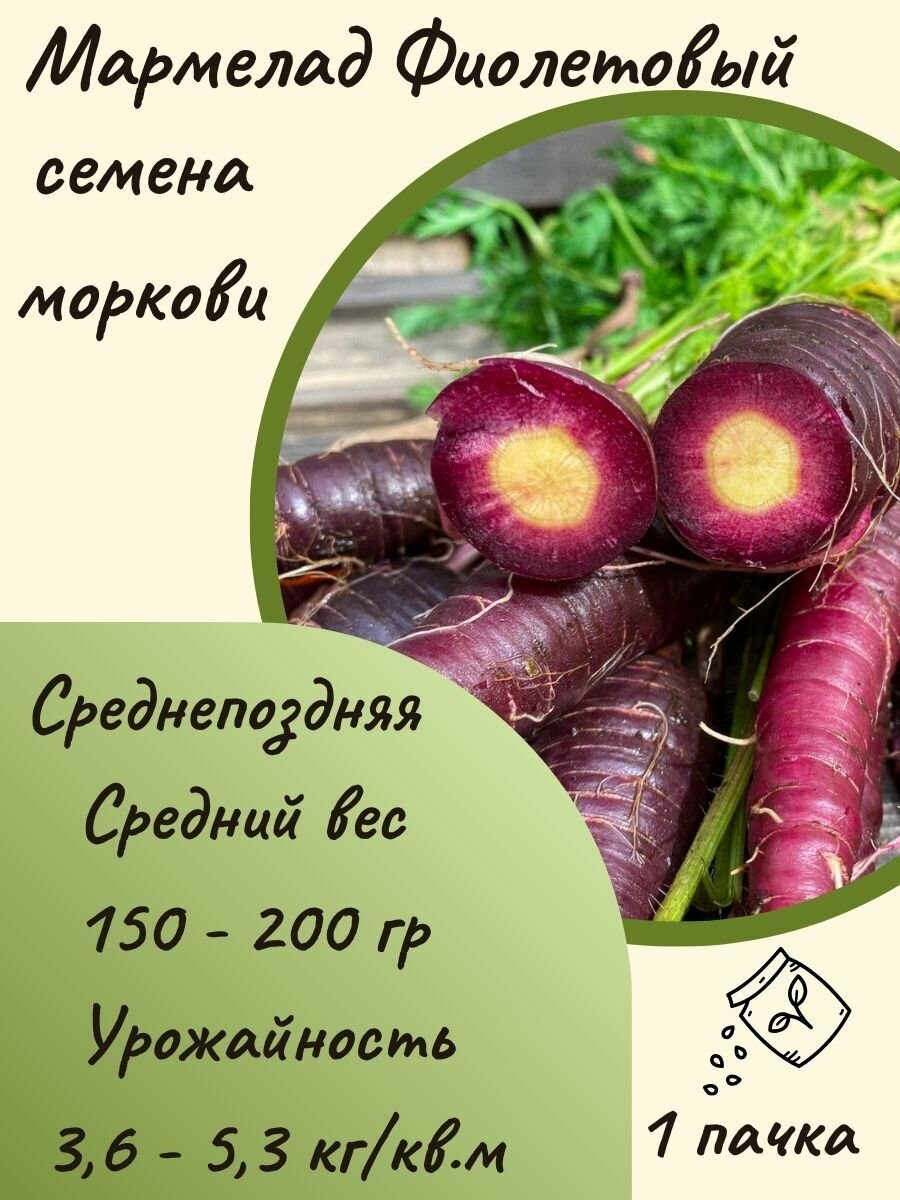Семена моркови Мармелад Фиолетовый, 10 шт. семян