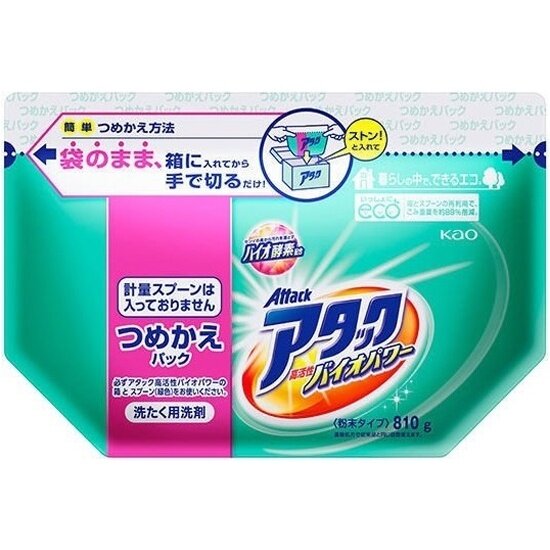 Стиральный порошок Attack BioEX концентрированный, универсальный, 810 г, сменный блок