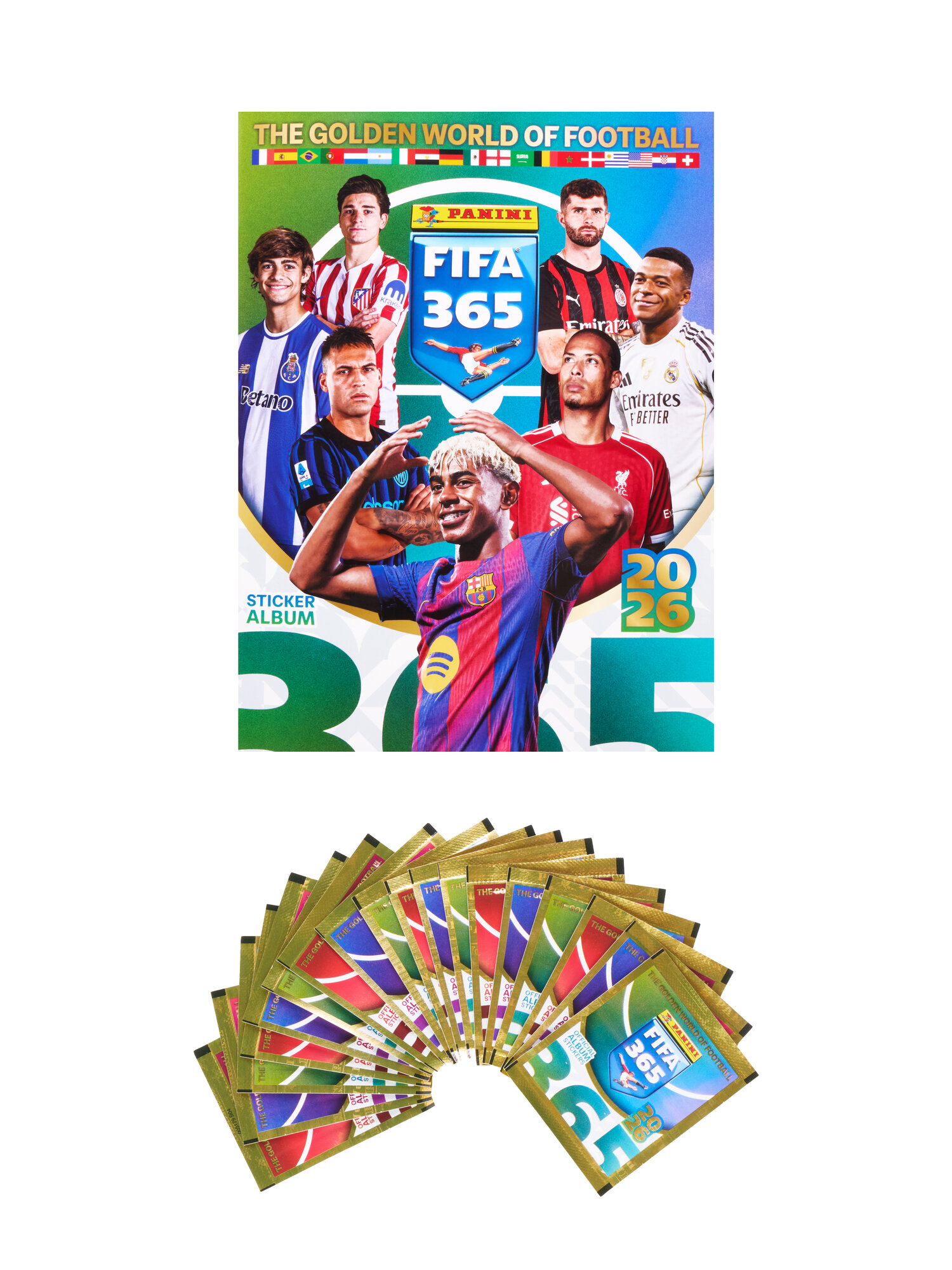Стартовый набор Панини «FIFA 365-2026», альбом + 18 пак