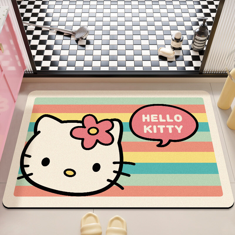 HelloKitty мультфильм диатомовая грязь для ванной комнаты впитывающий нескользящий коврик для пола бытовойy40*60cm