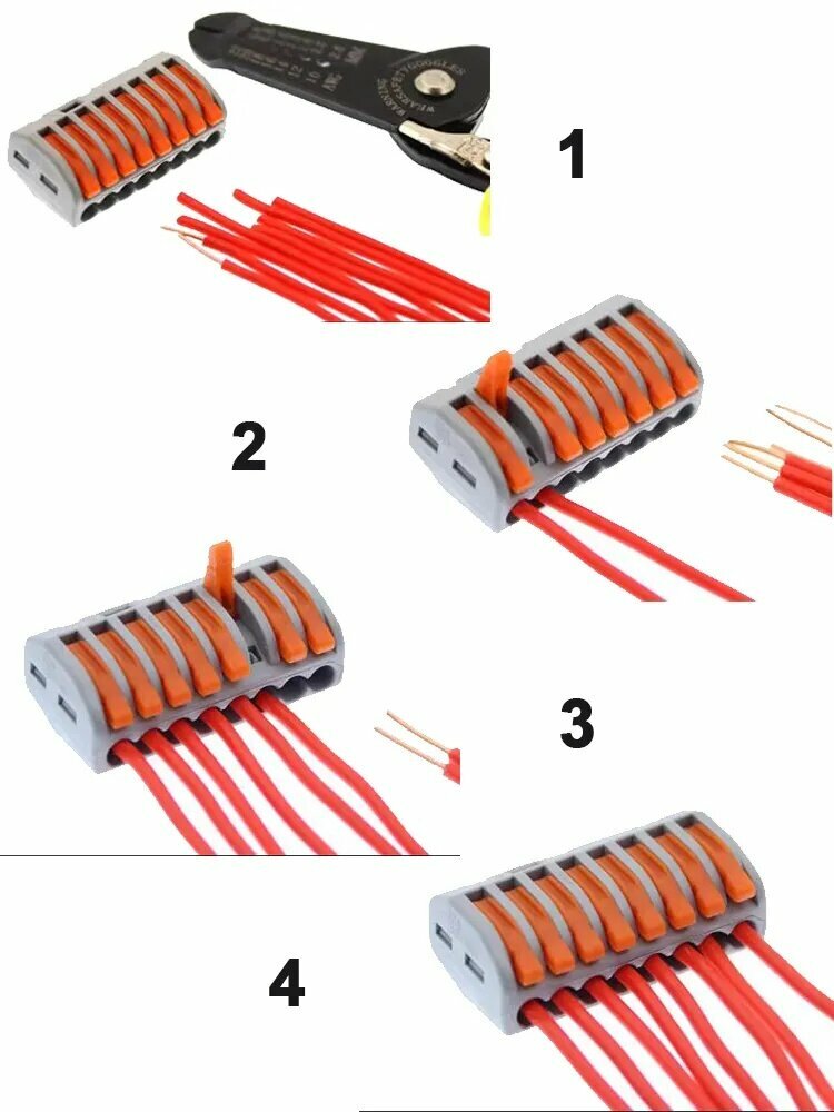 Клеммы для проводов Ваги аналог 8-х контактные 10 шт, клеммник