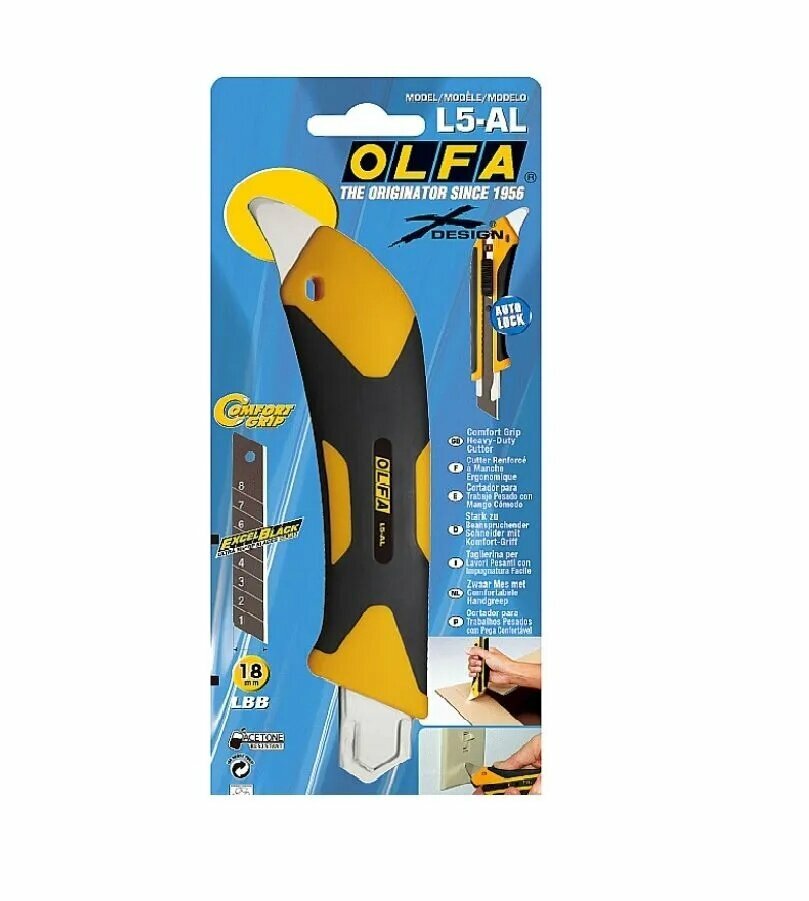 Нож OLFA AUTOLOCK, двухкомпонентный корпус, 18мм 1 шт