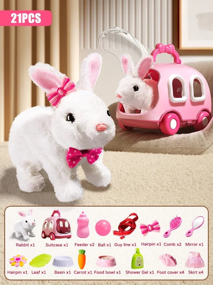 Детский электронный кролик White Bunny, 21PCS Rabbits Set