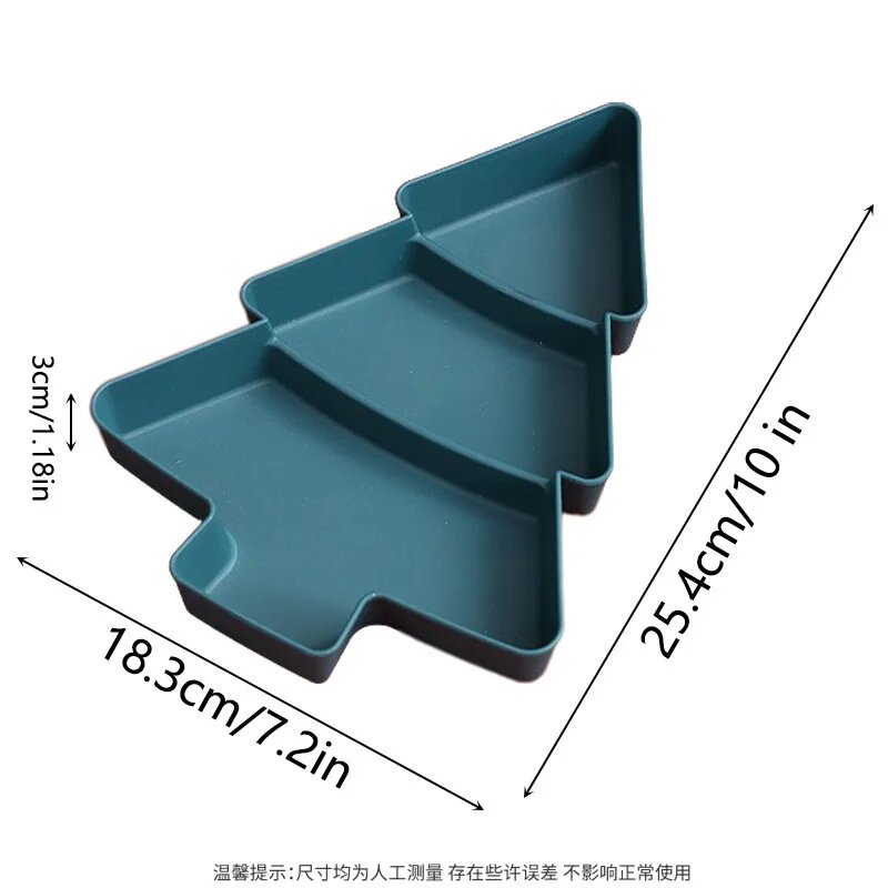 Пластиковая тарелка "Елка", голубая, 1pc