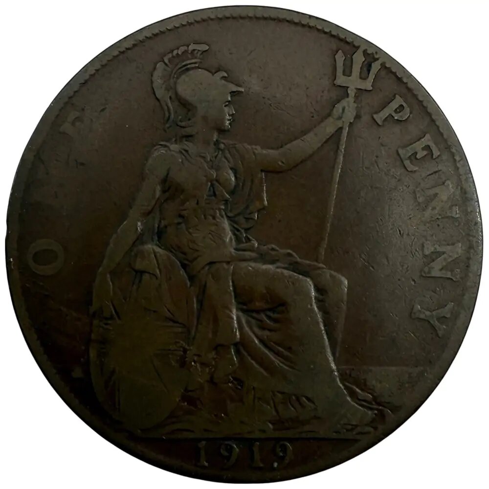 Великобритания 1 пенни 1919 г. (Cu)
