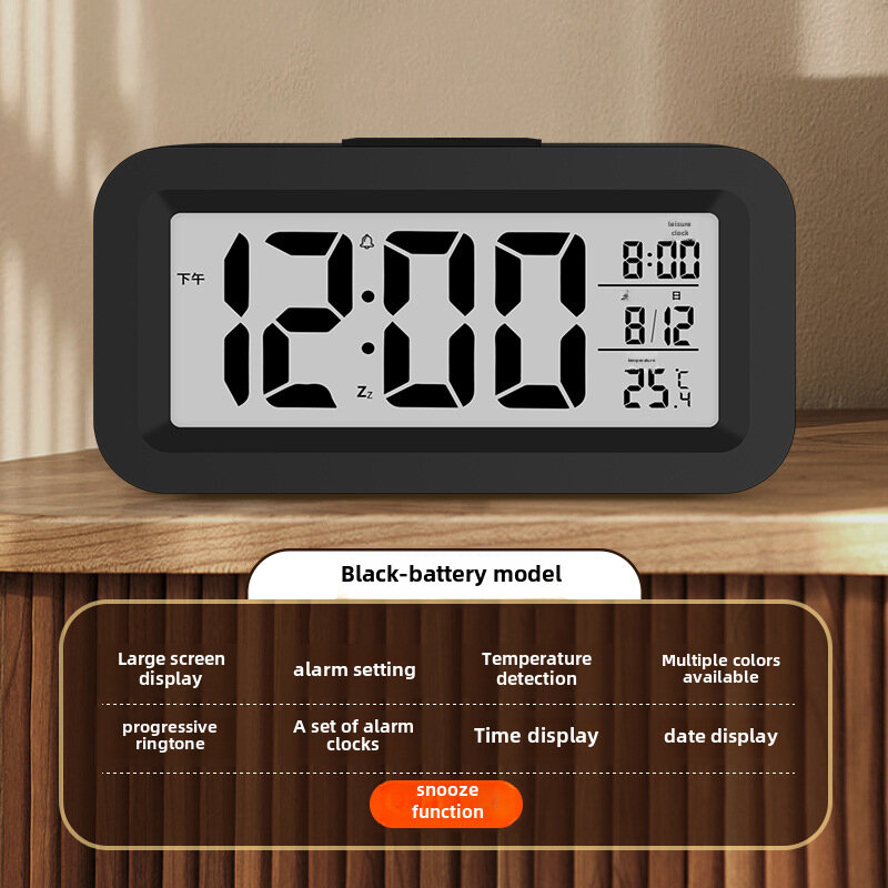 Новый мини электронный будильник производителя для студентов детский настольный будильник маленький часы оптом (черный, 109 [китайская версия] [тип батарейки])