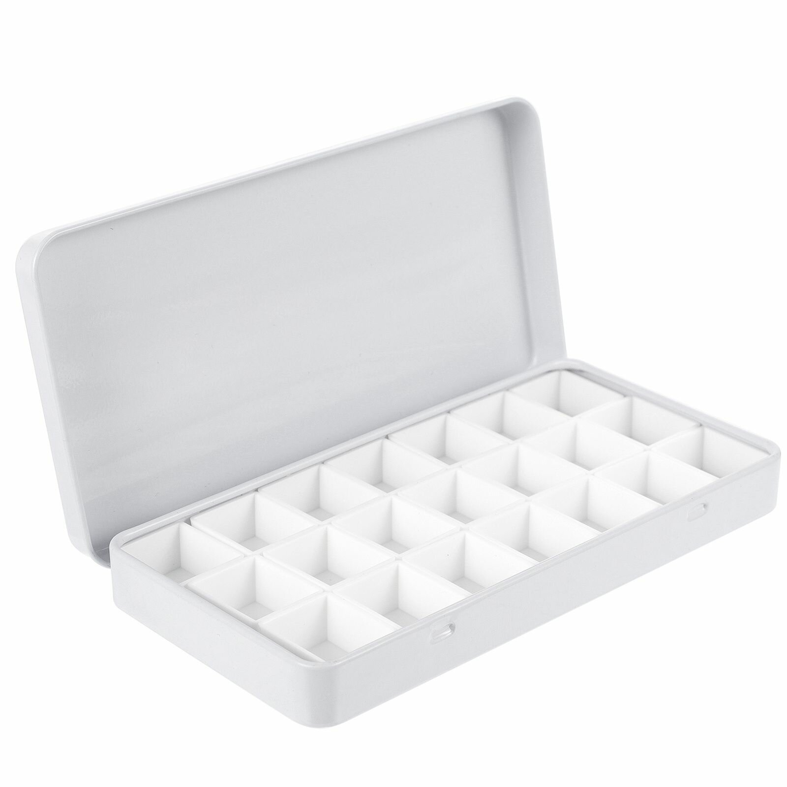 Жестяная коробка для акварельных красок, белая, прочный металл для хранения и смешивания красок, с пластиковыми пустыми кюветами 2 мл, компактный переносной художественный набор