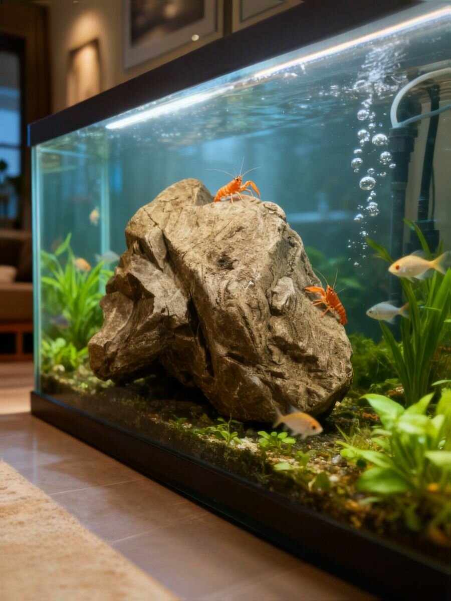 Камень Серая гора для аквариума и террариума, натуральная природная декорация/Креветкин дом