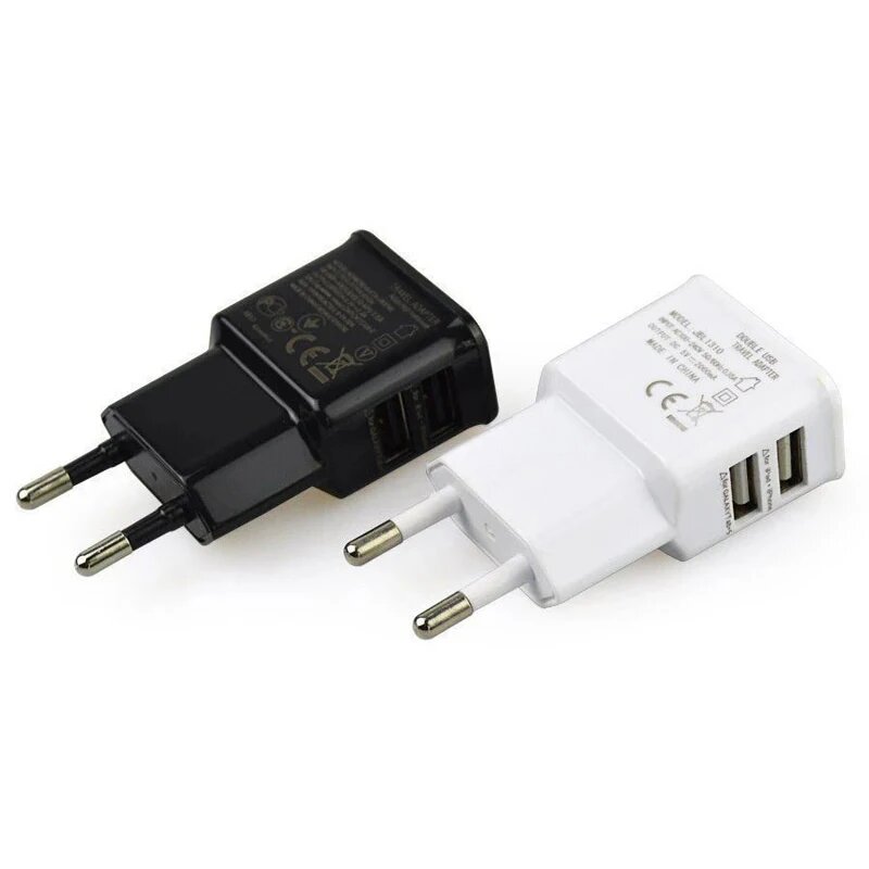 Адаптер питания 5V 2A с 2 USB, белый — фото 1