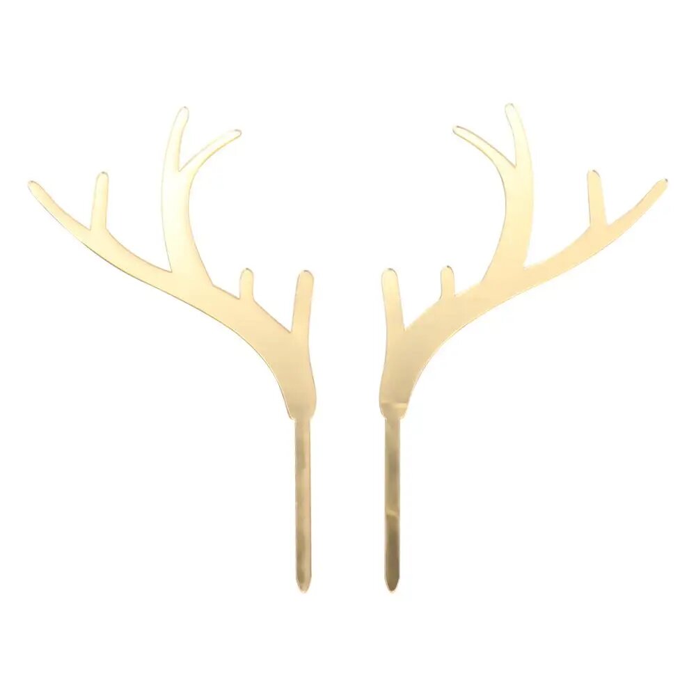 Детский душ, свадьба, Рождество, акрил, олень, золото, серебро, рождественские украшения, топпер для торта, товары для вечеринок, рога оленя