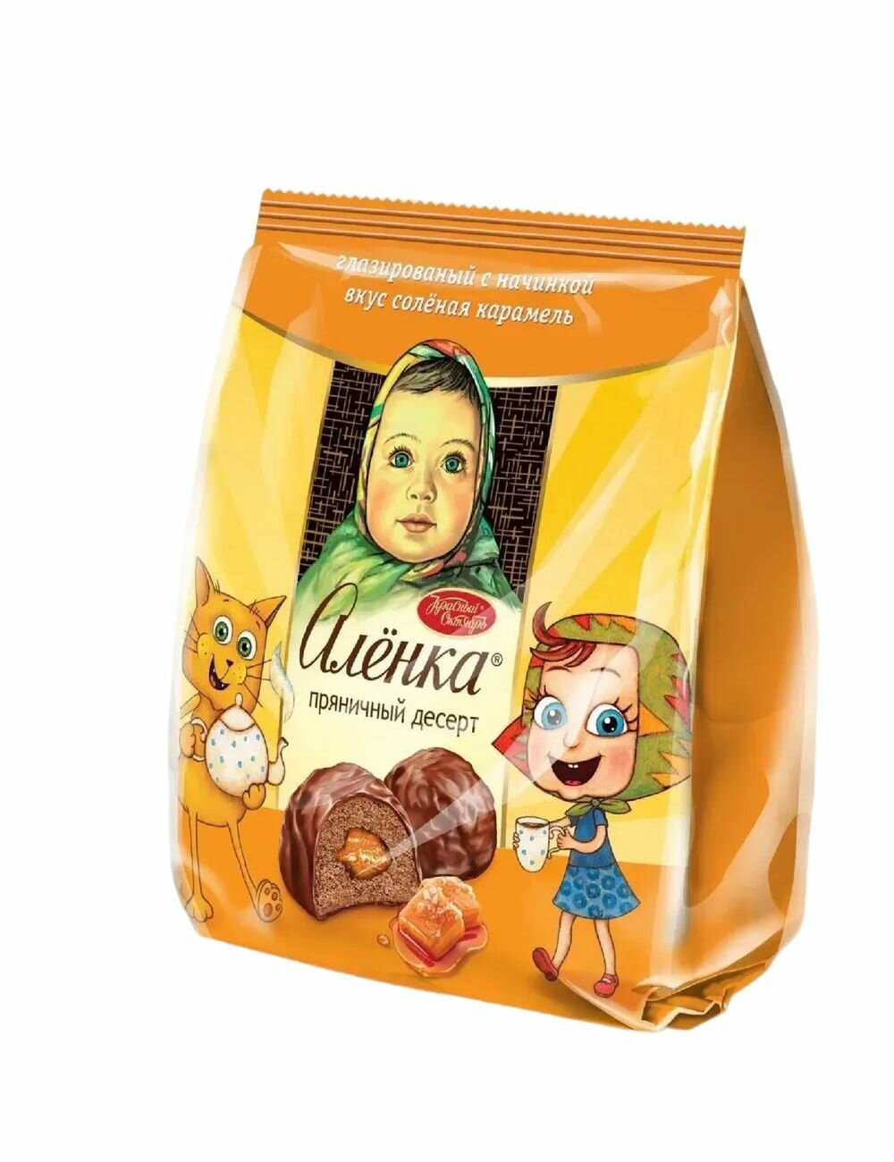 Десерт пряничный Красный Октябрь Алёнка с начинкой, соленая карамель 150г 1шт