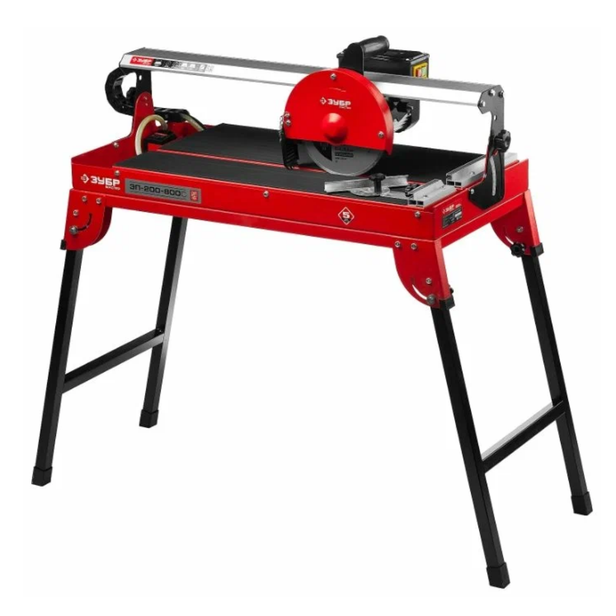 Плиткорез Зубр ЭП-200-800С красный, электрический, 800Вт, диск 200мм, длина реза 62 см
