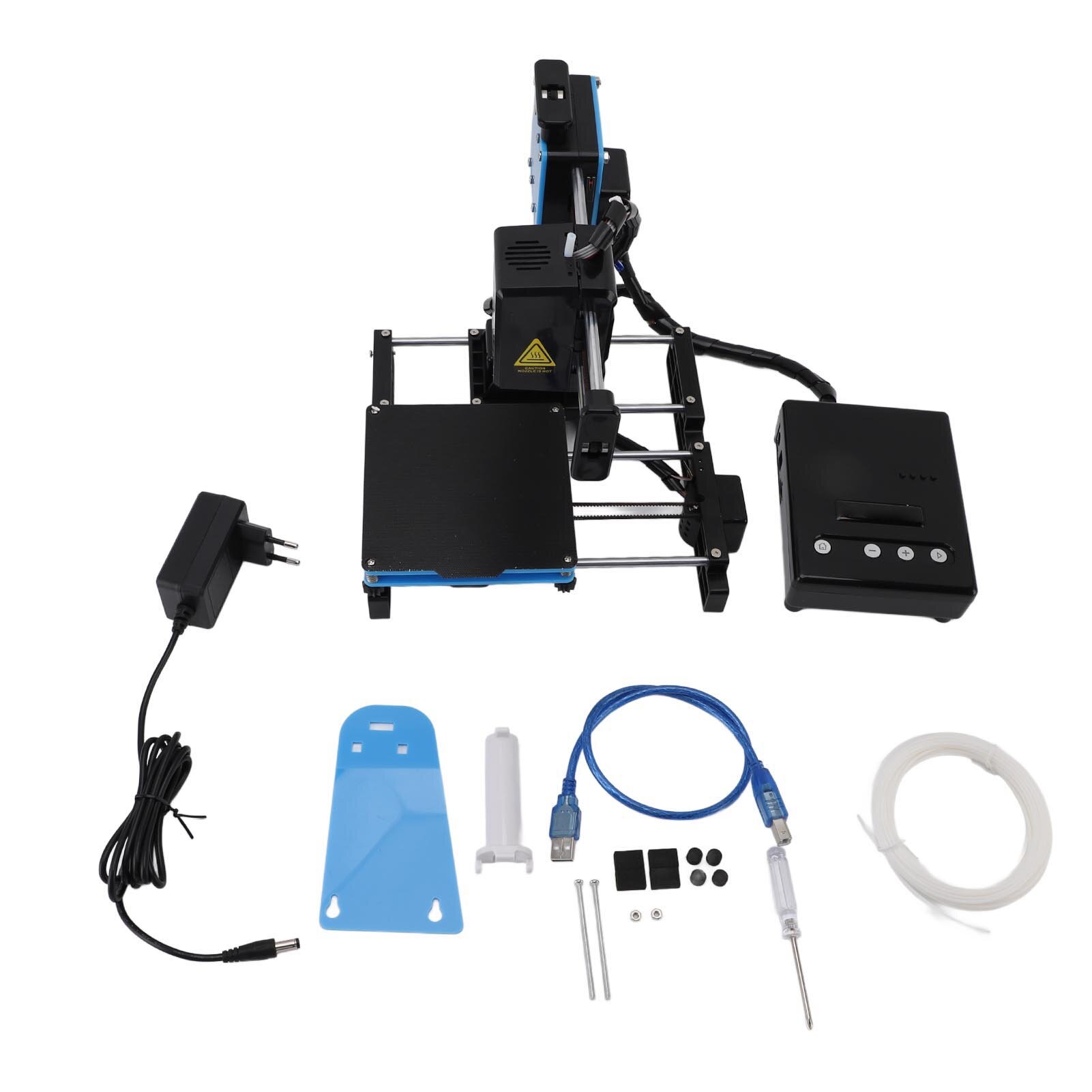 3D-принтер для детей и начинающих, для печати PLA-филаментом, высокоскоростной, для любителей и энтузиастов, размер 100x100x100 мм, черный, вилка европейского стандарта.