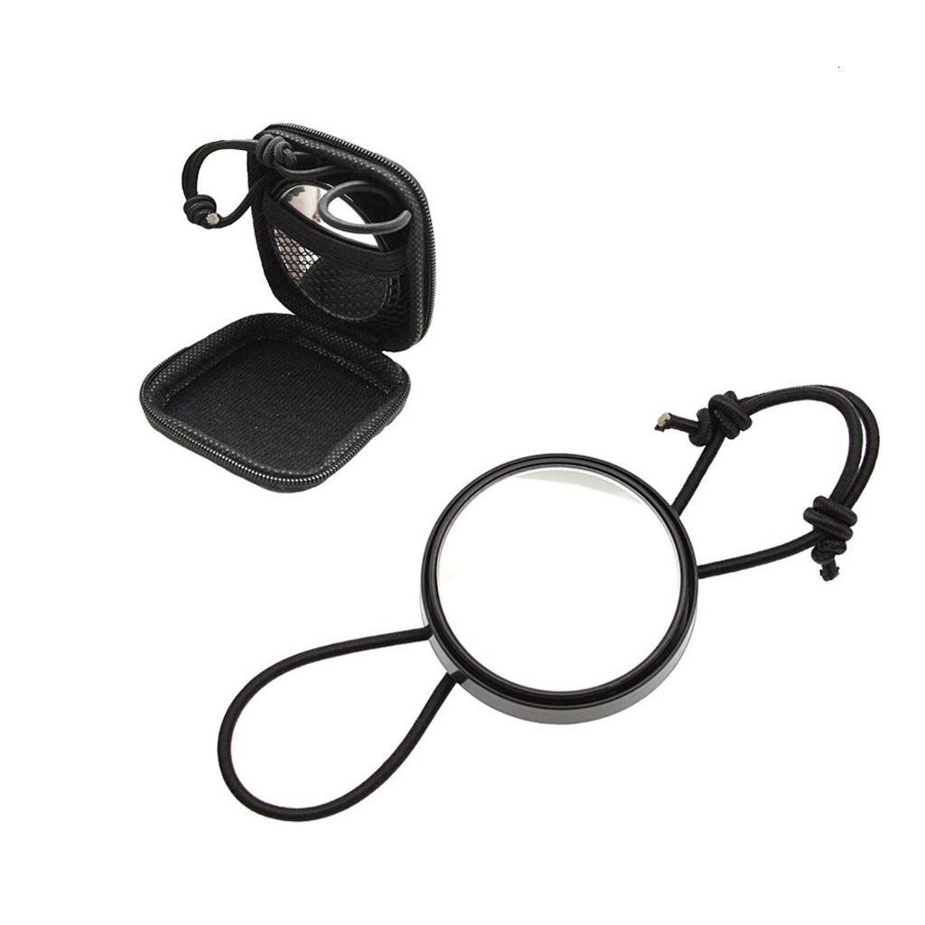 Круглое выпуклое зеркало для дайвинга с эластичным шнуром, Черный