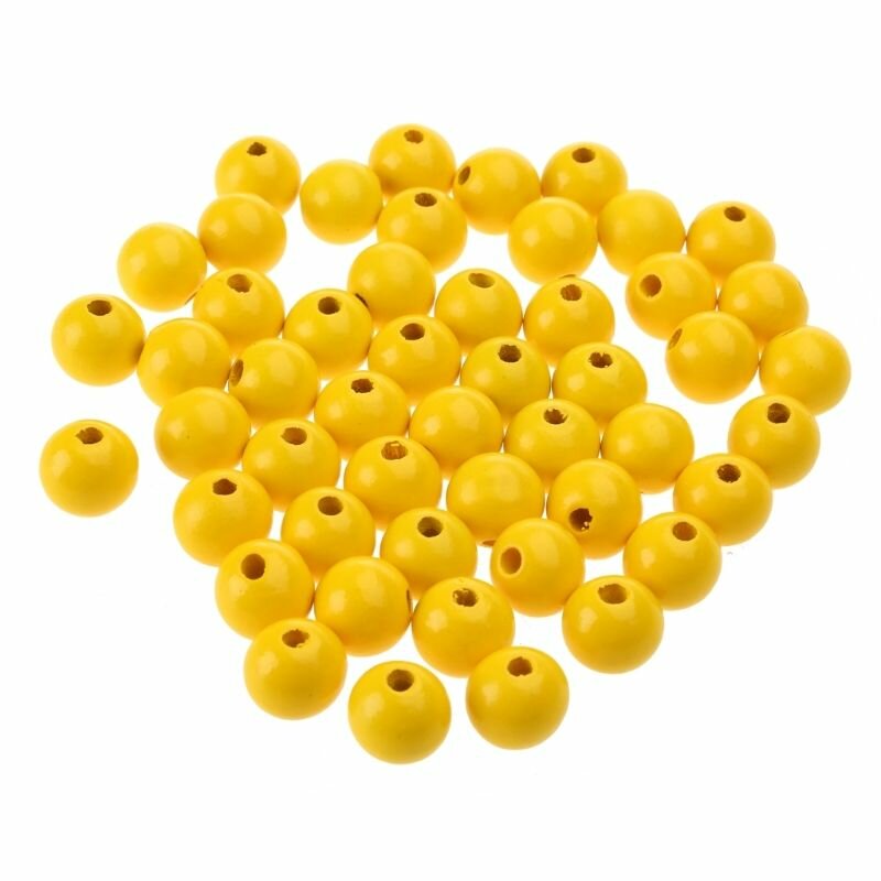 Упаковка цветных деревянных бусин 50, 16 мм, аксессуары для поделок-JM00739